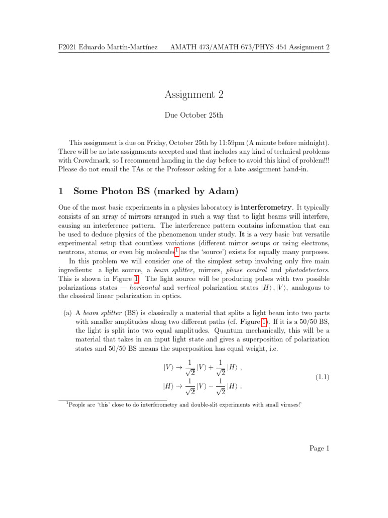 Assignment 2 | PDF | Spin (Physics) | Scientific Theories
