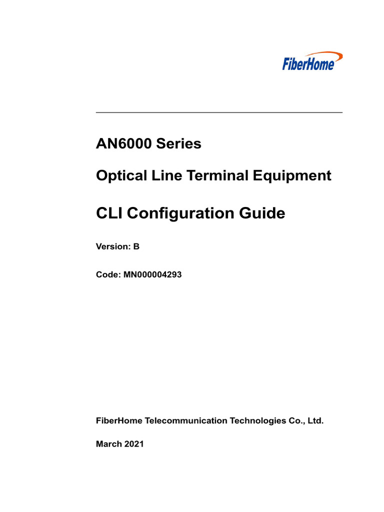 AN6000 Series Optical Line Terminal Equipment CLI Configuration Guide B | Download Free PDF ...