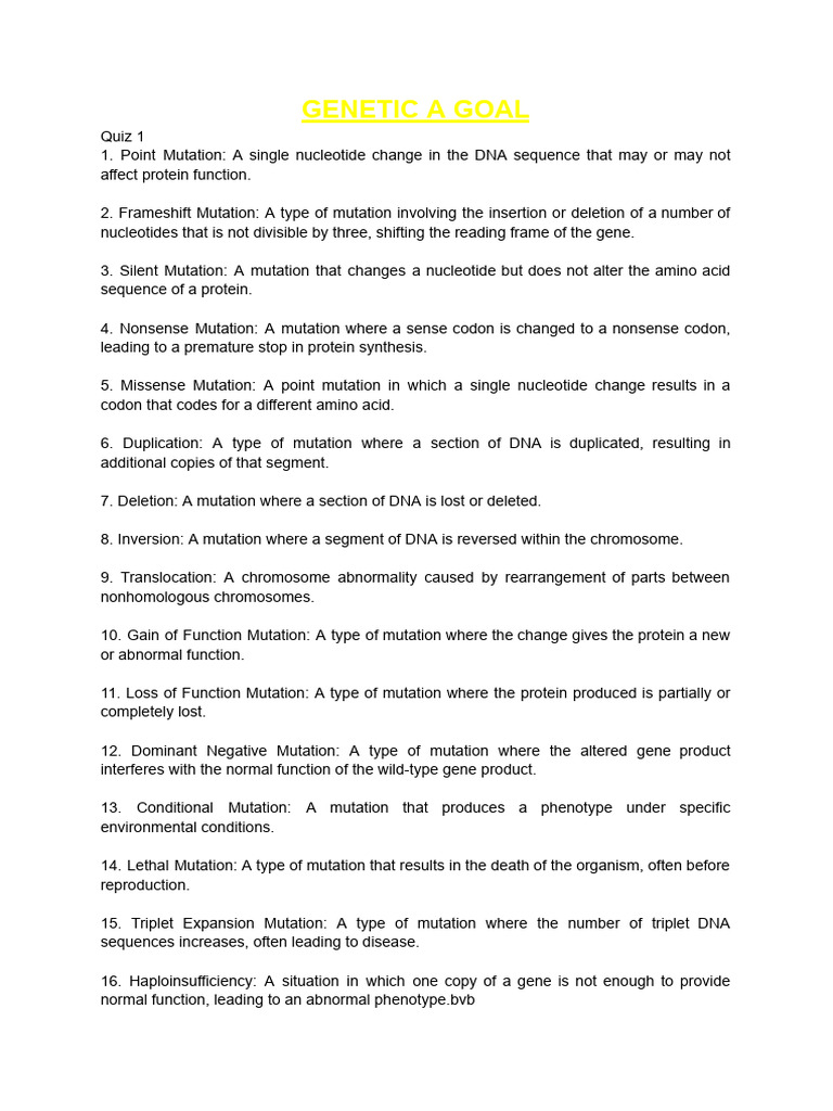 GENETIC | PDF | Mutation | Genetic Code