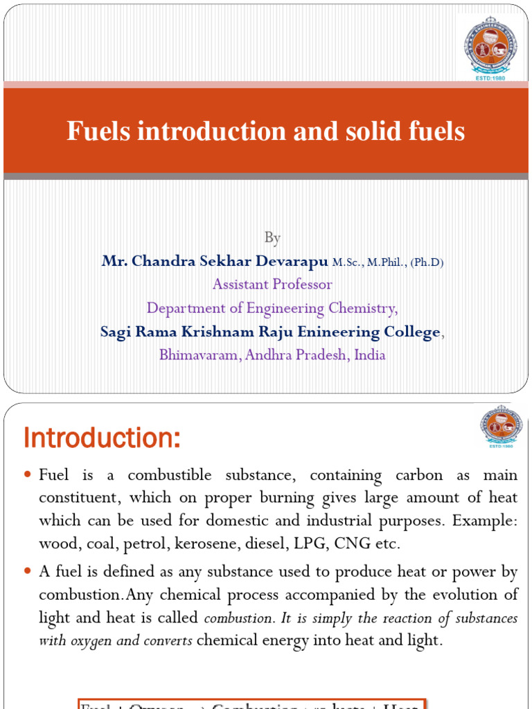 Fuels Introduction and Solid Fuels | PDF | Combustion | Fuels
