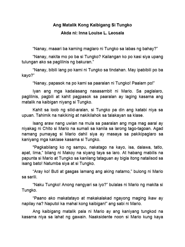 Ang Matalik Kong Kaibigang Si Tungko | PDF