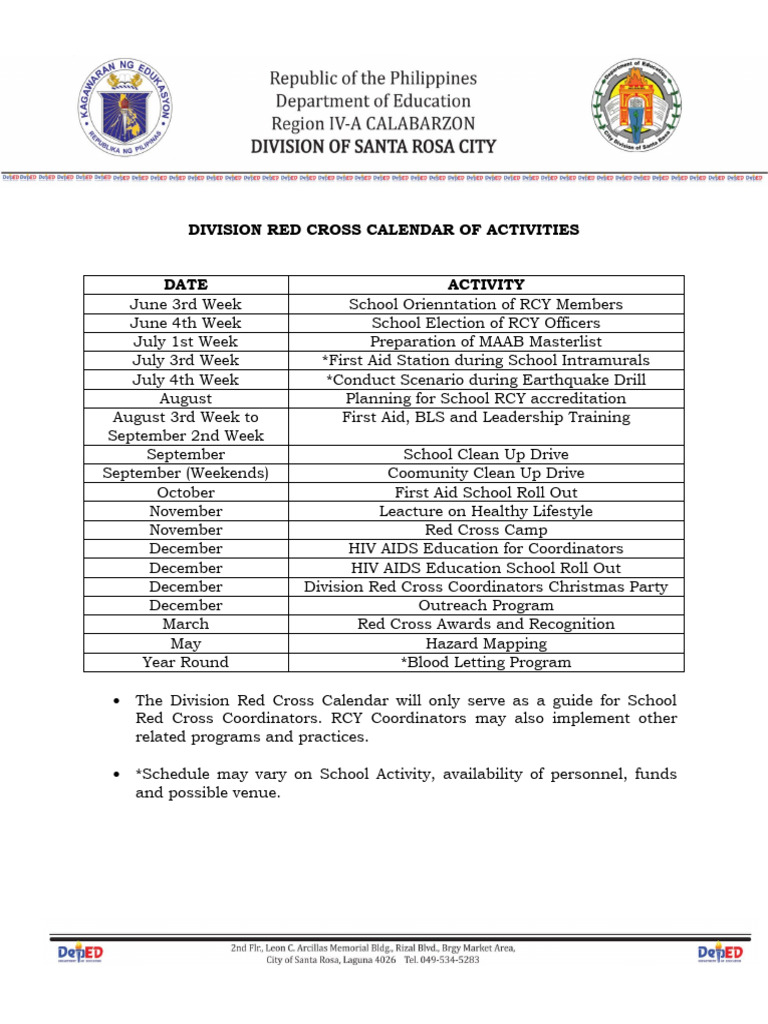 Red Cross Activities | PDF