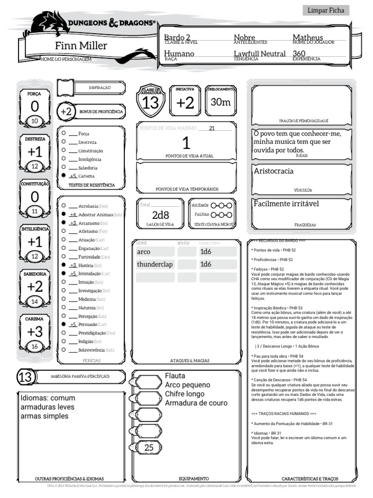 Ficha D&D | PDF