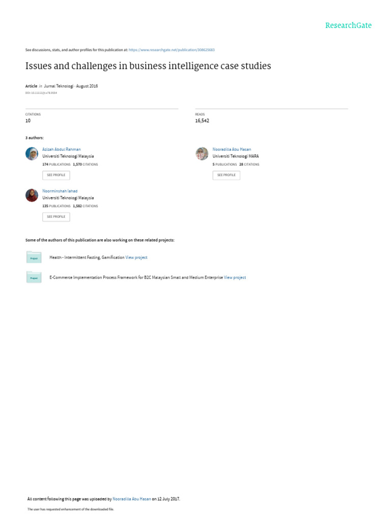 Business Intelligence Challenges | PDF | Customer Relationship ...