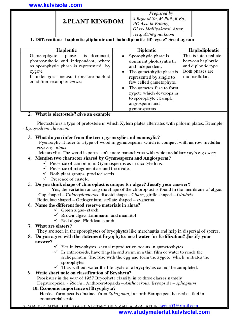 Class 11 Biology Botany em Study Material (New Syllabus) Chapter 2 ...