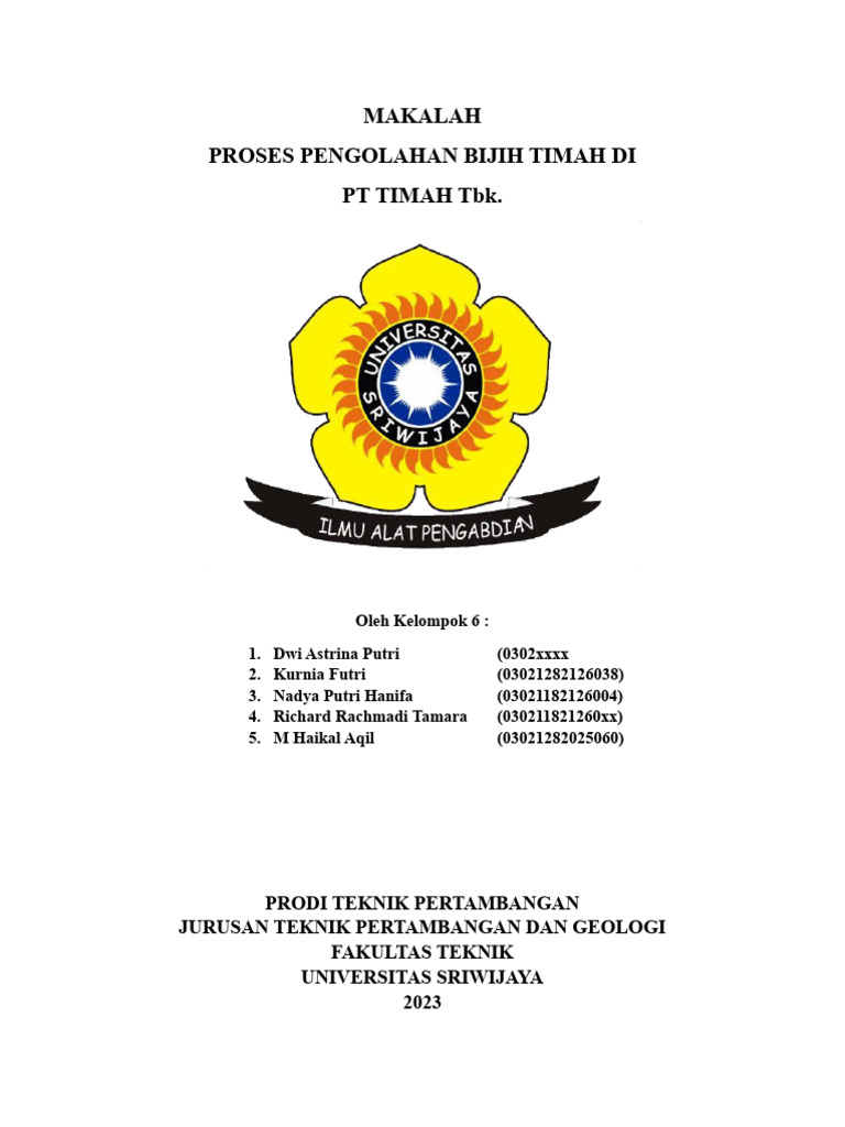 Makalah Psdme Kelompok Timah | PDF
