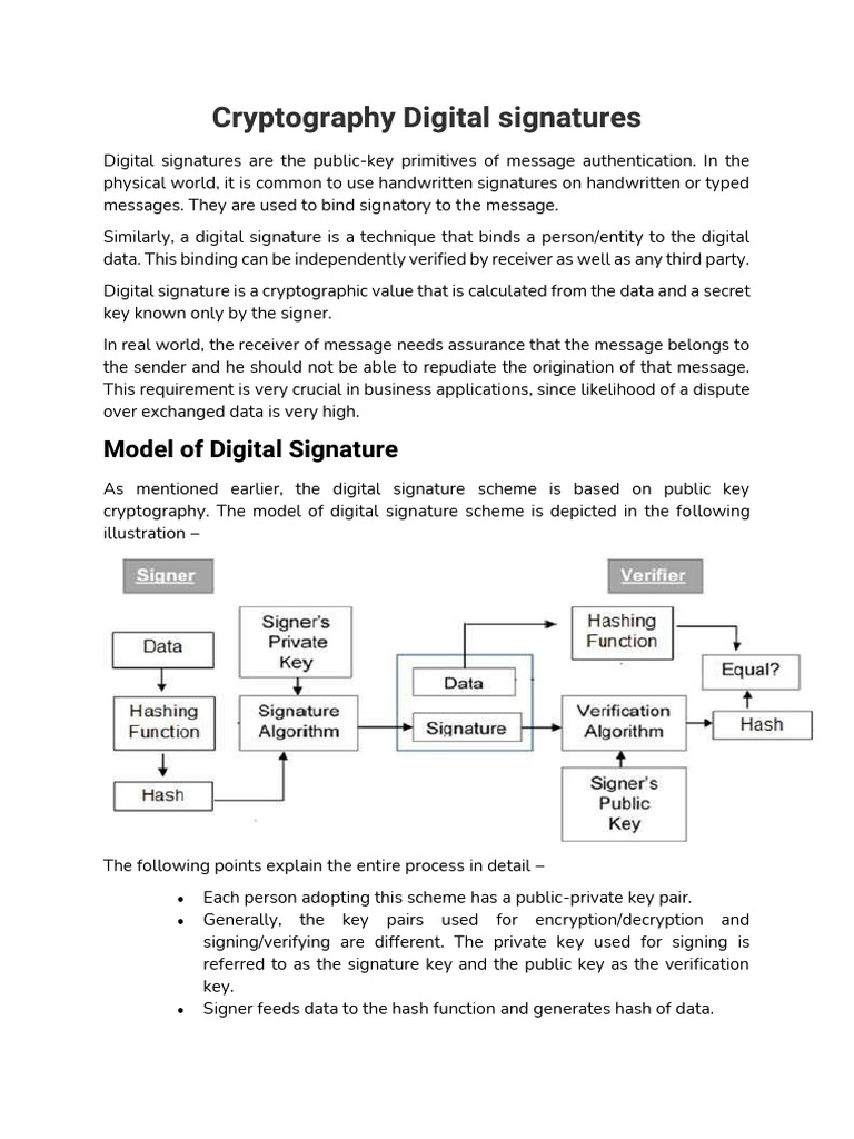 Digital Signature | PDF | Public Key Cryptography | Cryptography
