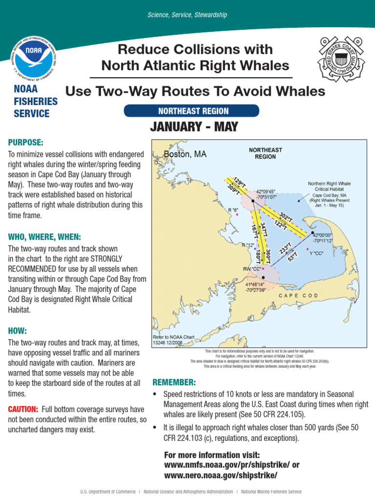 Recommended Shipping Lanes Right Whale Ship Strike Reduction Opr2 ...