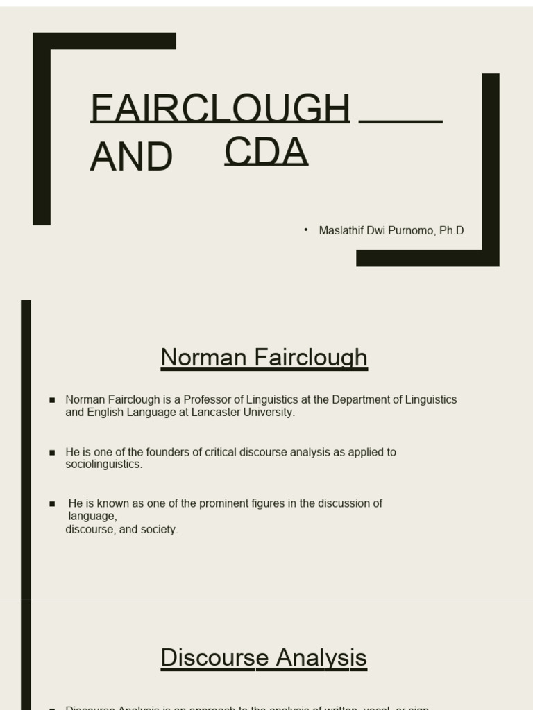 CDA - Fairclough Model | Download Free PDF | Discourse | Cognitive Science