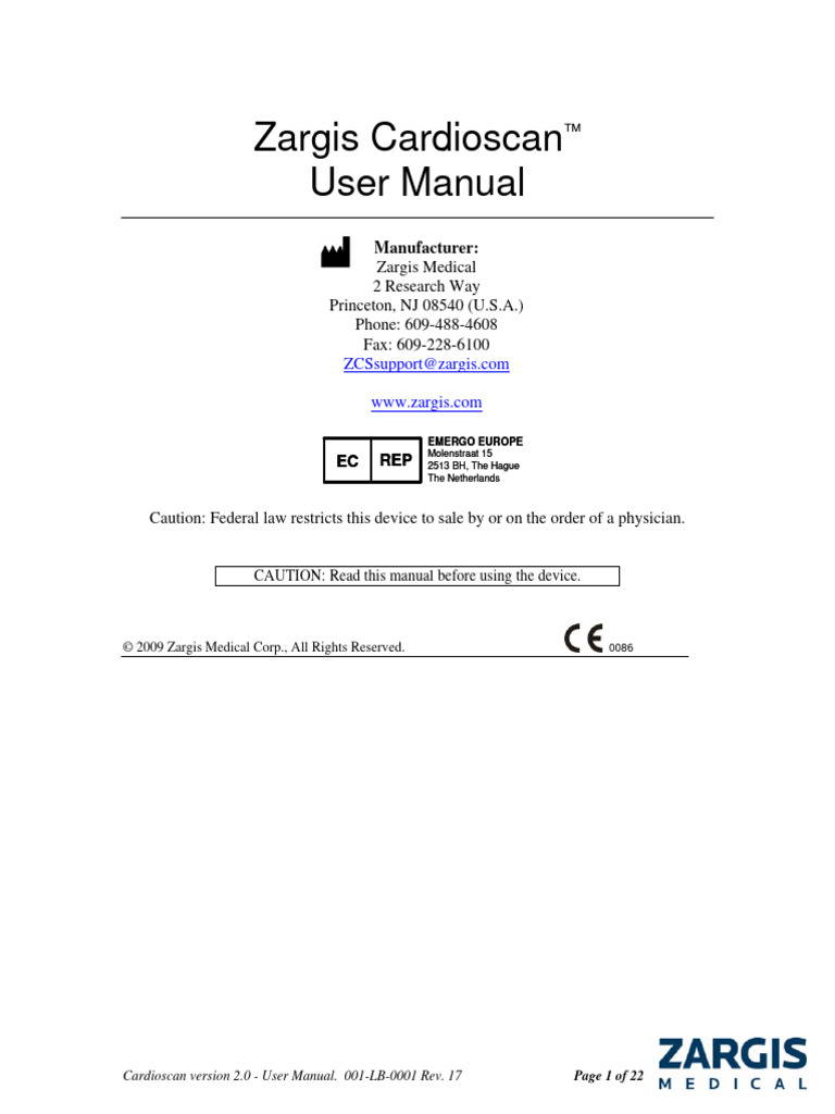 Zargis Cardioscan Manual - EN | PDF | Usb | Computer File
