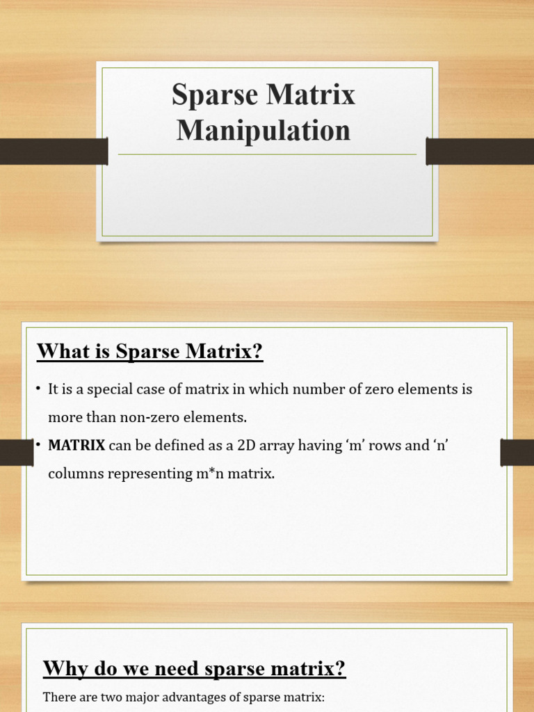 Week 08 (Sparse Matrix) | PDF
