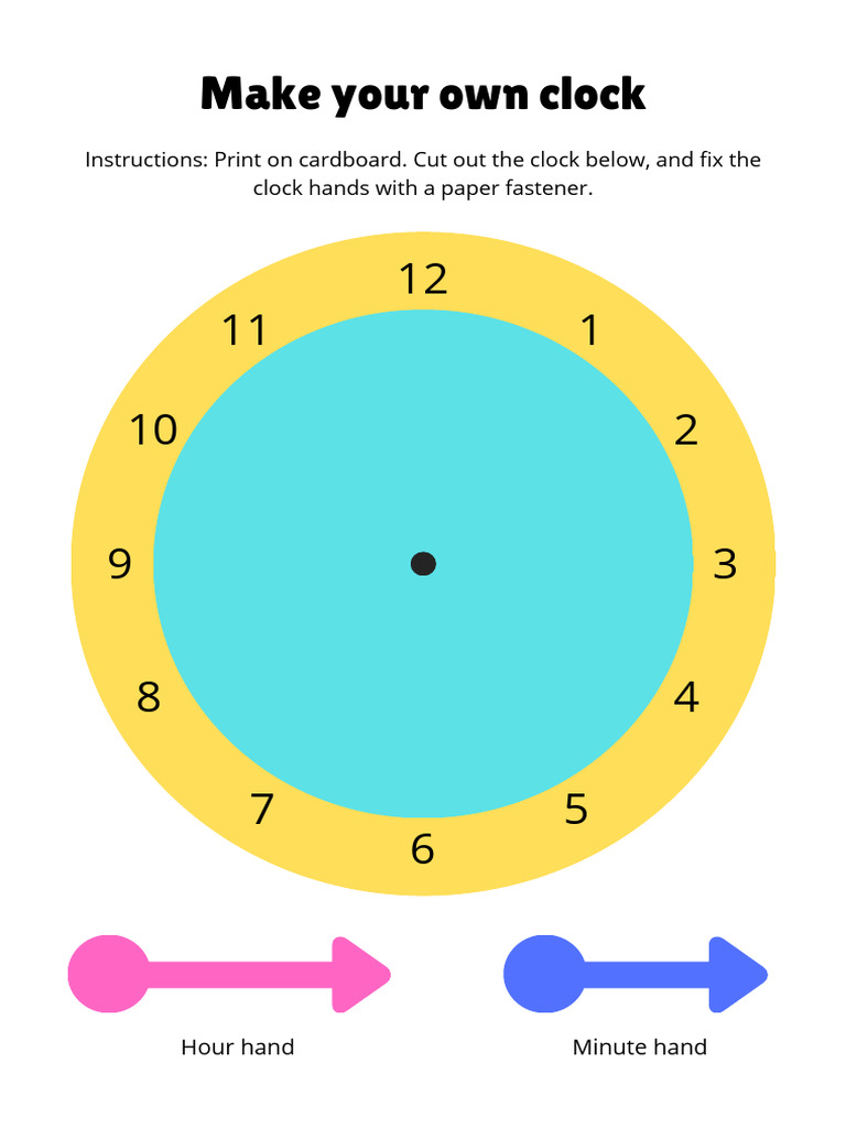 Make Your Own Clock Worksheet | PDF