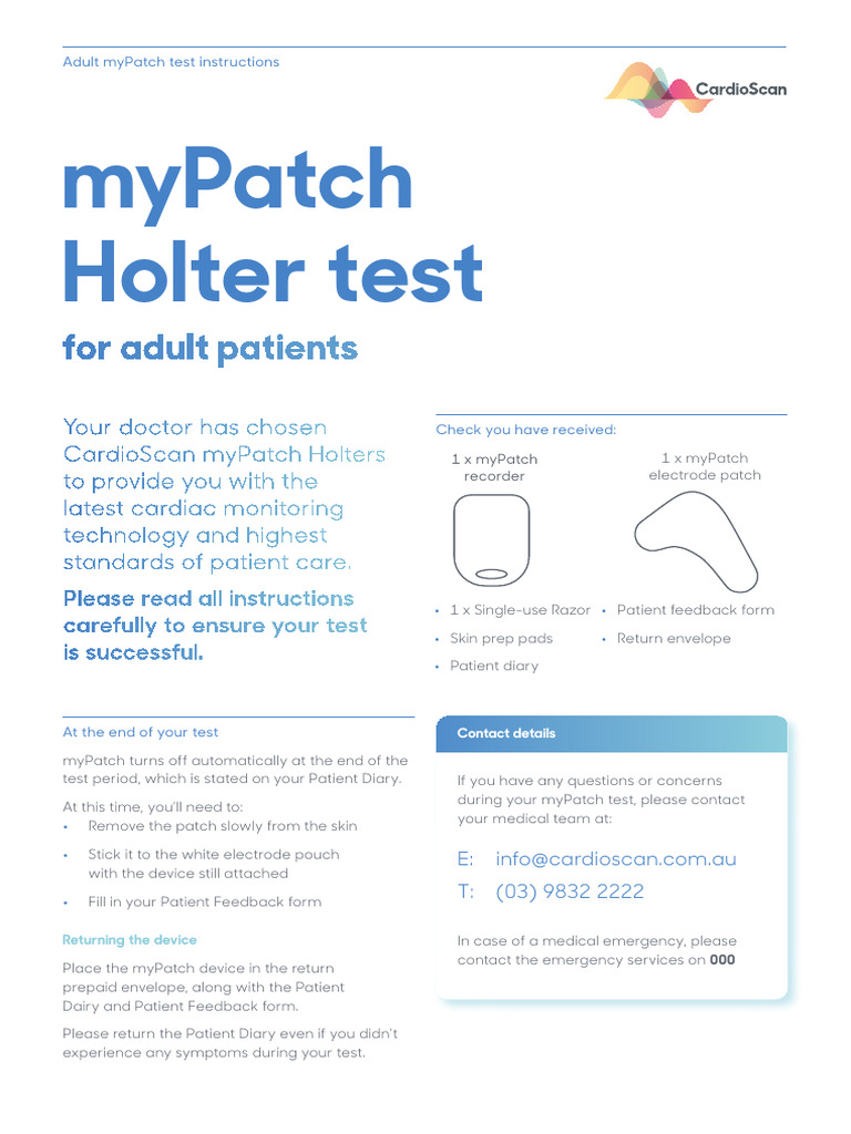 AU Mypatch Adult-Guide - Digital.v1 | PDF | Qr Code | Clinical Medicine