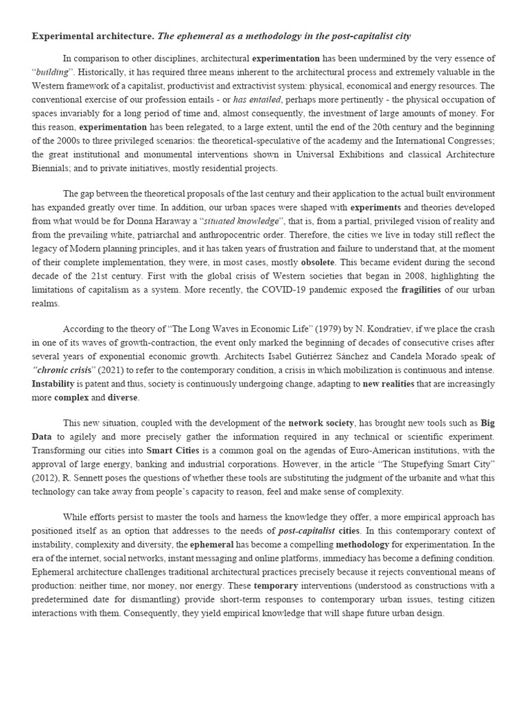 Experimental Architecture in Postcapitalist City | PDF | Capitalism ...