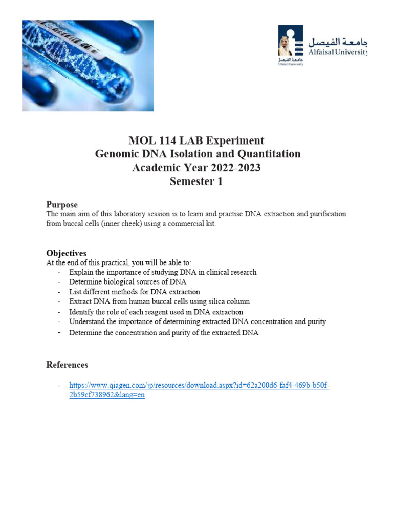 Mol 114 Lab Handout | Download Free PDF | Protein Purification | Dna