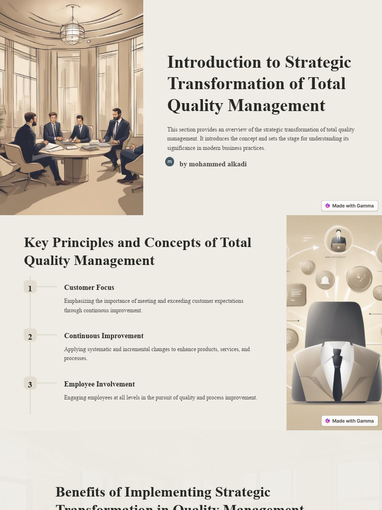 Introduction To Strategic Transformation of Total Quality Management | PDF Introduction To Strategic Transformation of Total Quality Management | PDF