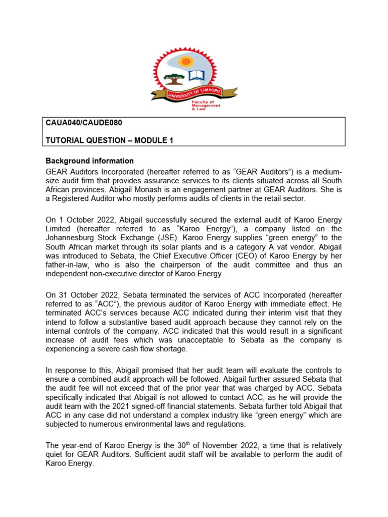 Module 1 Tutorial Question 5 Feb | PDF
