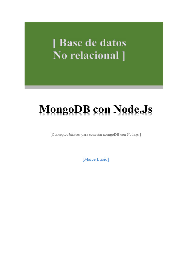 Manual Mongo Basico Pdf Mongo Db Ingeniería Informática