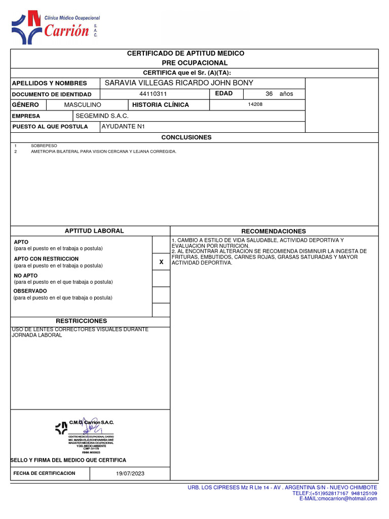 Emo - Saravia Villegas Ricardo John Bony 19-07-2023 | PDF | Examen ...