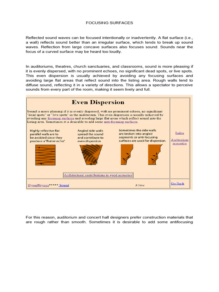 Managing Sound with Focusing Surfaces | PDF