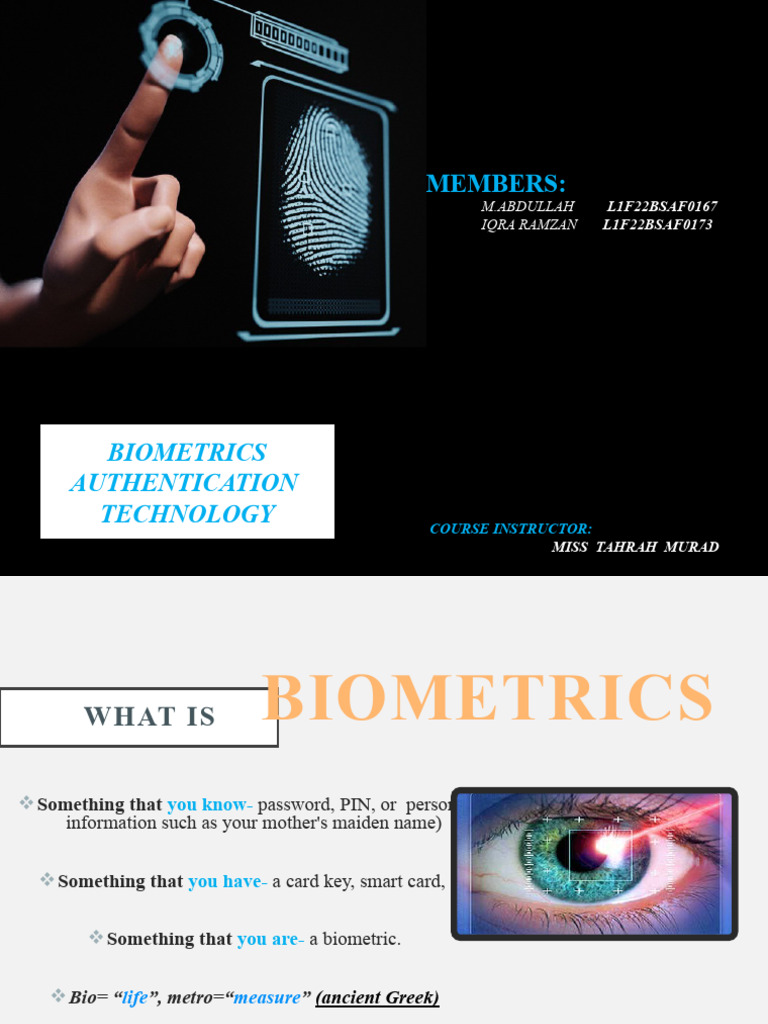 It Presentation Biometric Authentication Abdullah | PDF | Biometrics ...