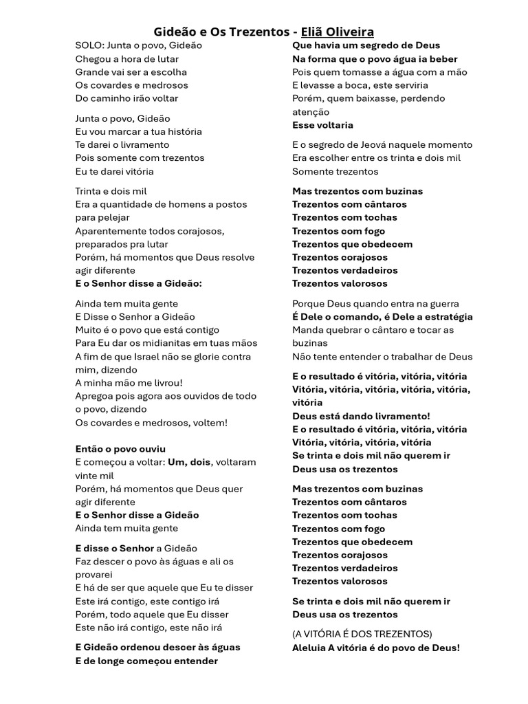 Hino Gideão e Os Trezentos | PDF | Deus