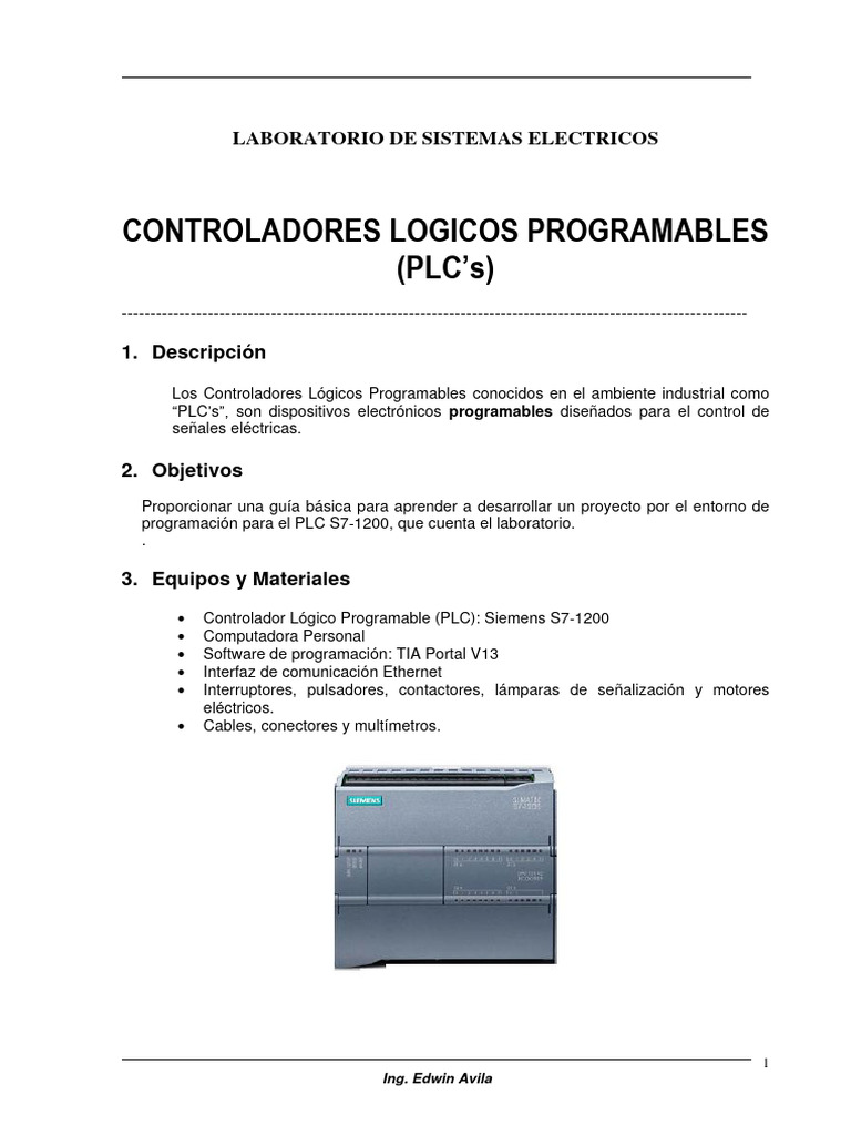 Manual Breve - PLC - SIEMENS S7-1200 | PDF | Controlador lógico programable | Equipo de oficina