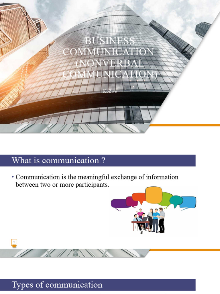 Nonverbal Presentation | PDF | Nonverbal Communication | Communication