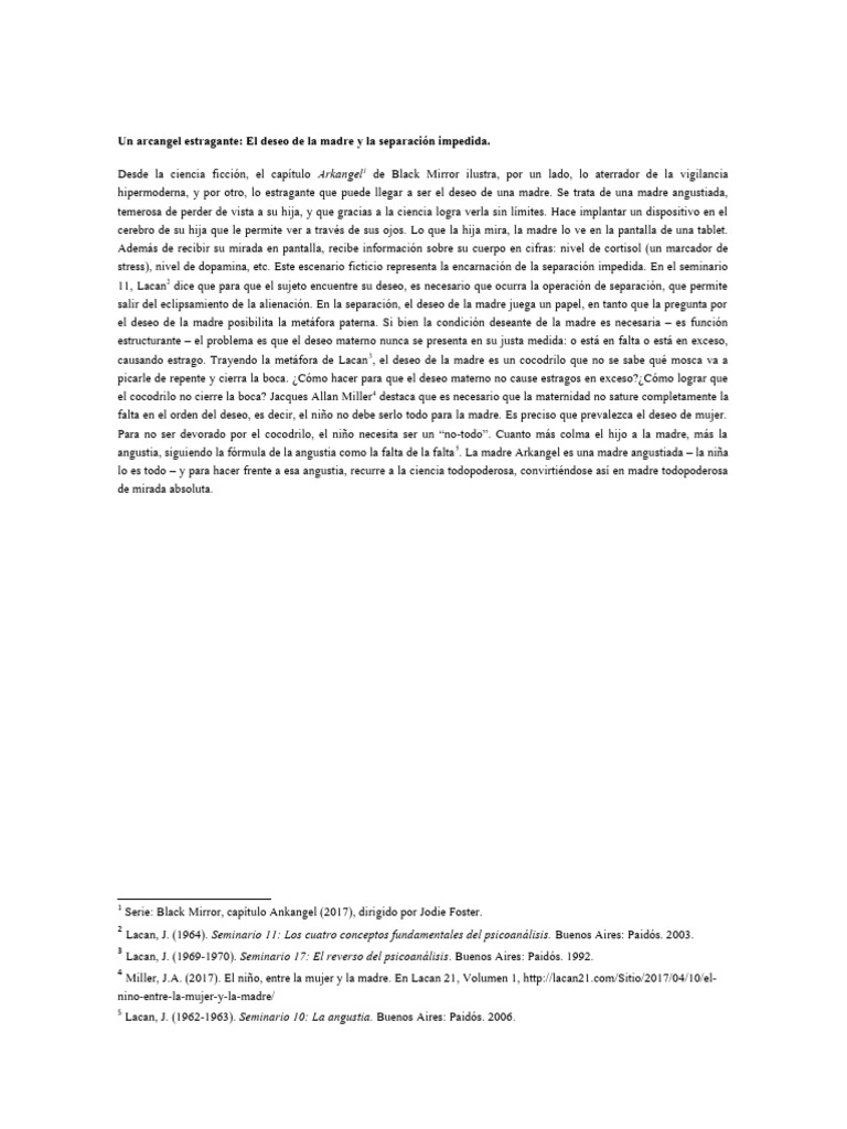 Arkangel Black Mirror (Florencia) | PDF | Jacques Lacan