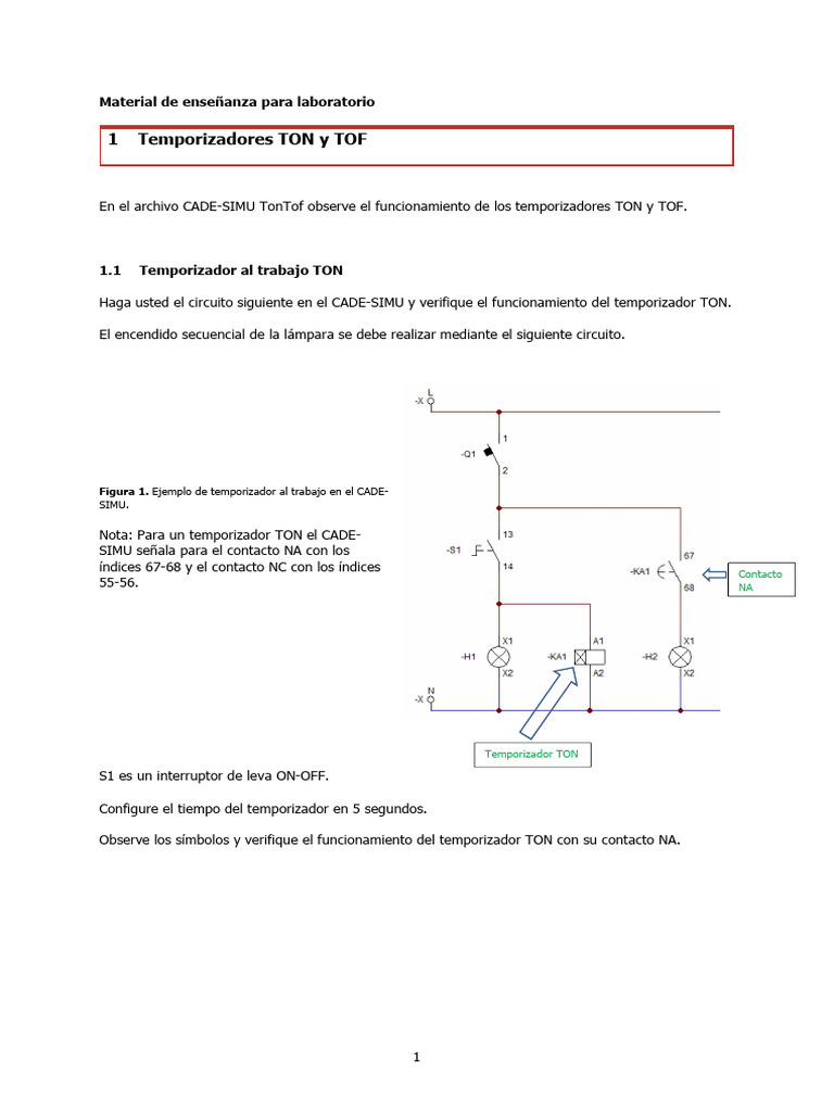 Temporizadores TON y TOF en CADE-SIMU | PDF | Ingenieria Eléctrica ...
