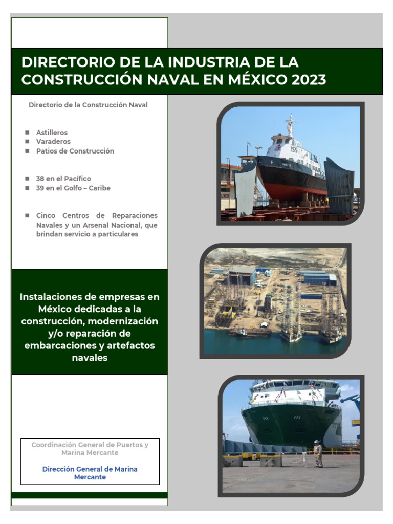 Directorio de La Industria de La Construcci N Naval en Mexico 2023 | PDF | Buques | Astillero