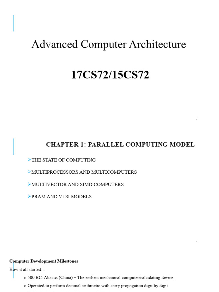ACA Mod1 | Download Free PDF | Central Processing Unit | Parallel Computing
