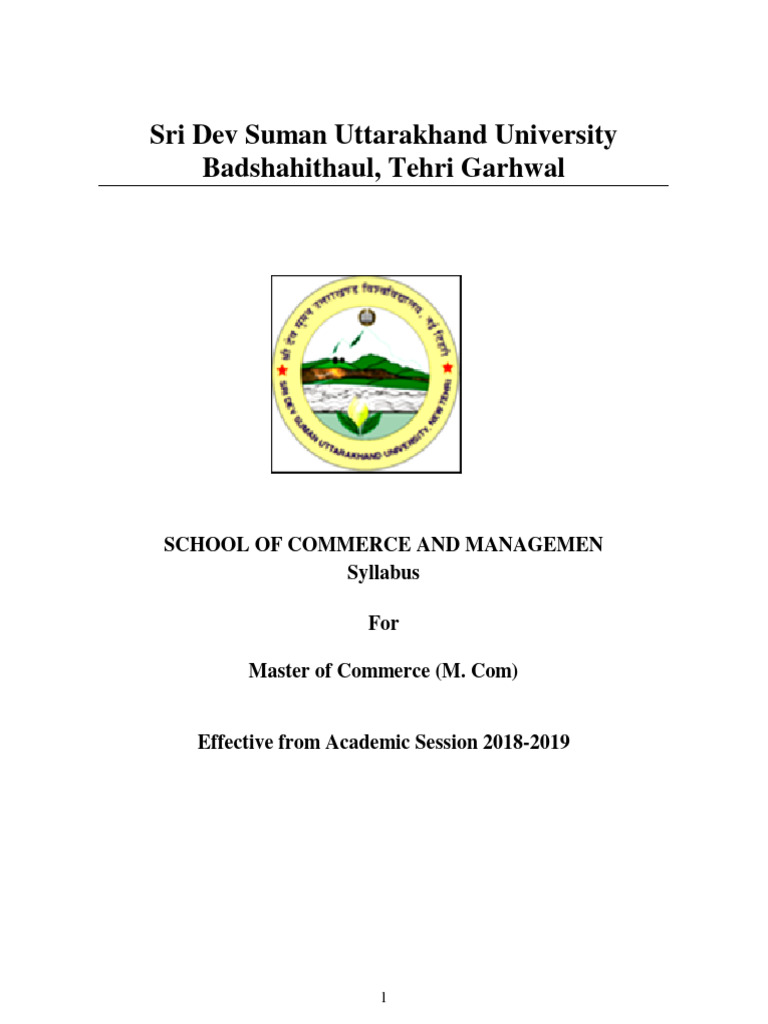 Mcom Syllabus | PDF | Consumer Behaviour | Marketing