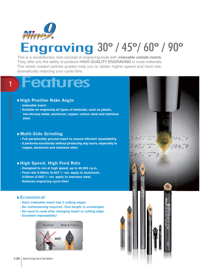 Nine9 30 45 60 90 Degree Engraving Tools | PDF | Steel | Engraving