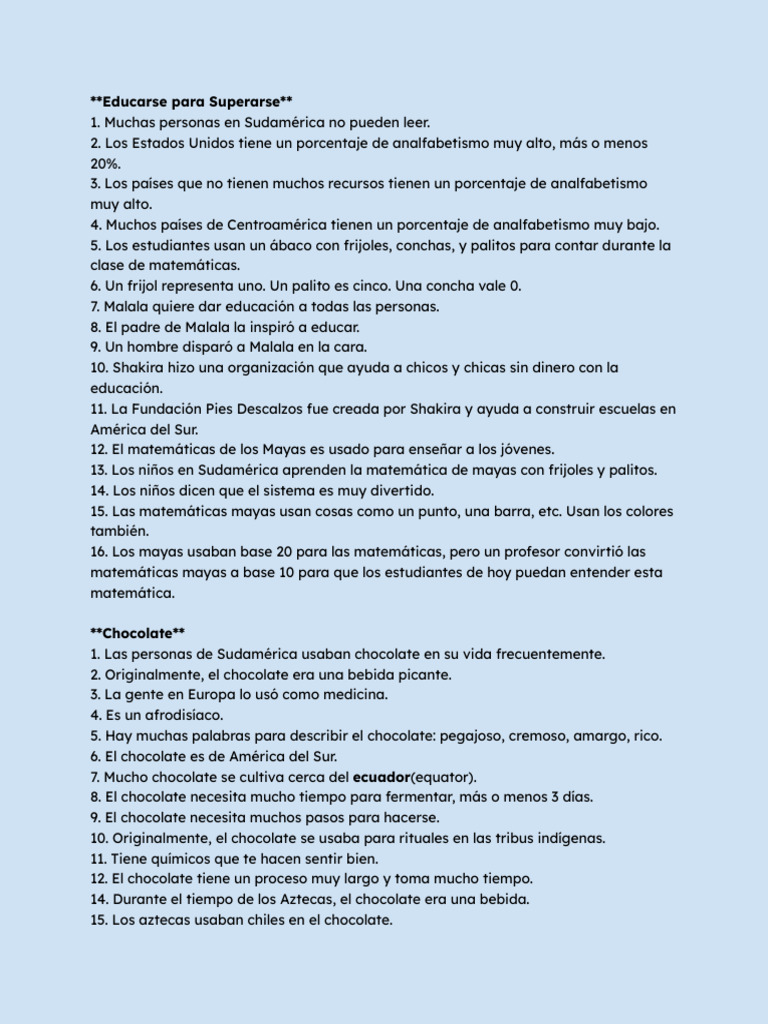 Final Exam Review | PDF | Chocolate | Asociación de Futbol