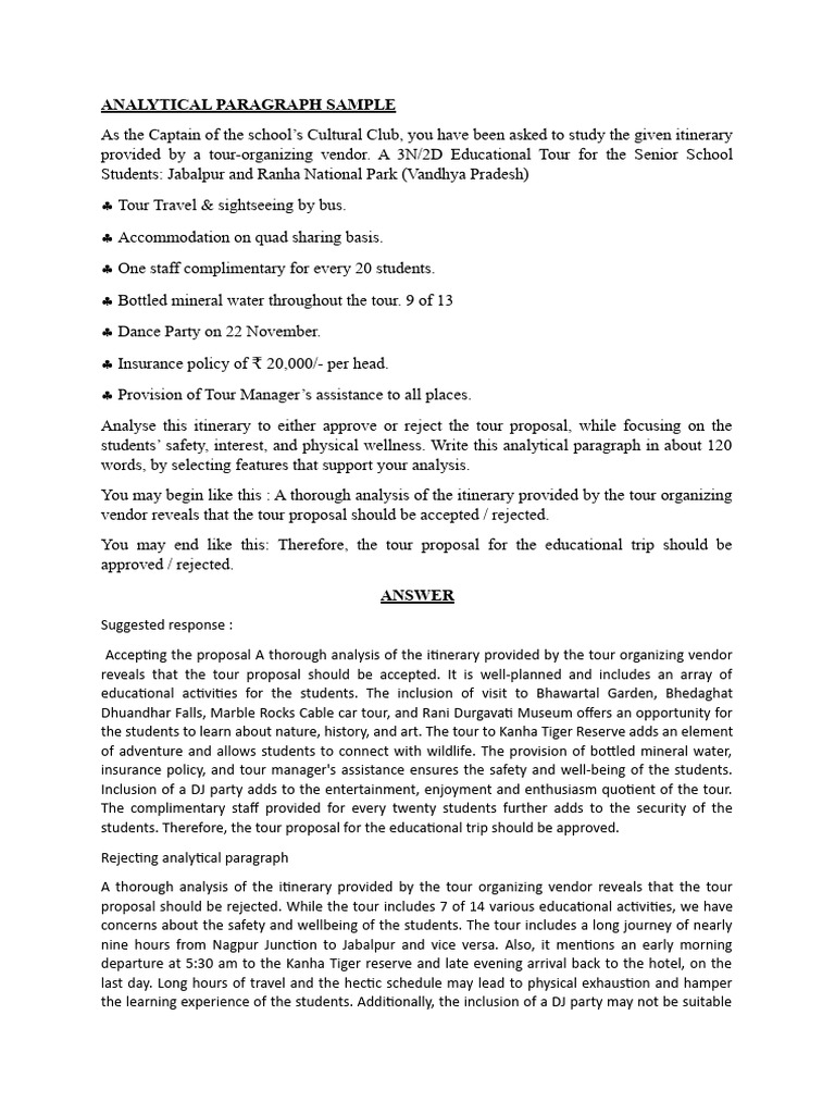 ANALYTICAL PARAGRAPH SAMPLE (4) | PDF