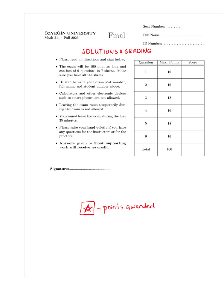 Math 211 Fall 2023 Final Exam Solutions-2 | PDF Math 211 Fall 2023 Final Exam Solutions-2 | PDF
