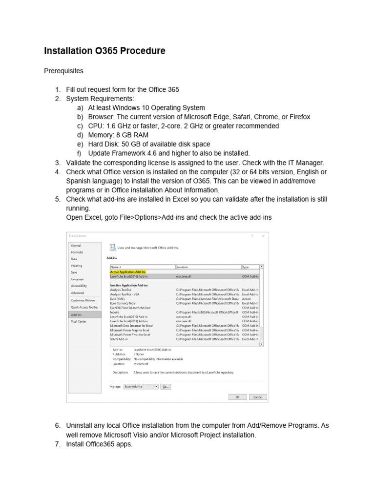 Installation O365 Manual | PDF | Microsoft Office | Microsoft Outlook