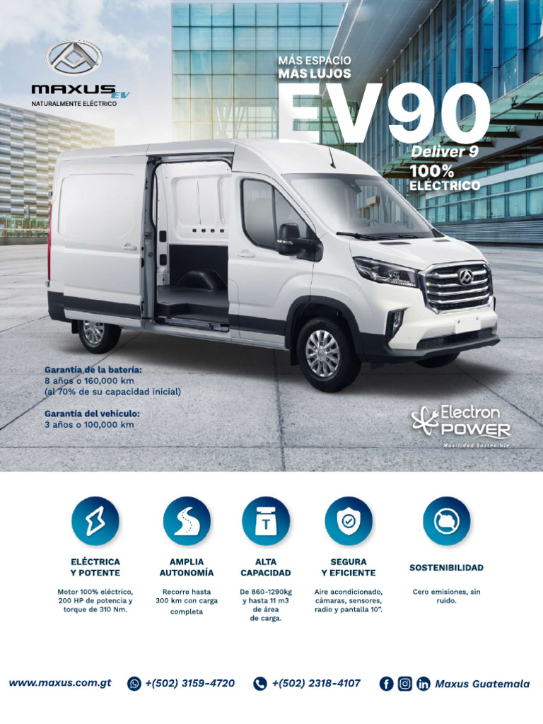 Especificaciones Ev90 | PDF | Eje | Vehículo de motor