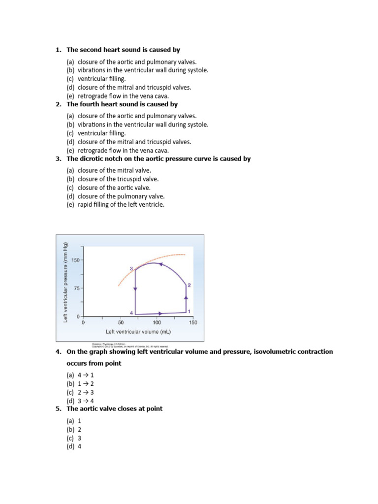 Cardiac Cycle Quiz | Download Free PDF | Diastole | Heart Valve