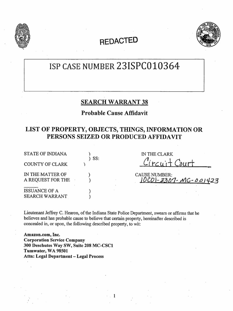 SW PC #38 Redacted - Noel PDF | PDF | Probable Cause | Search Warrant
