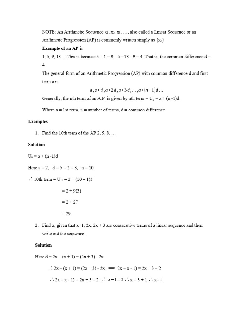 Sequence and Seies | PDF | Mathematical Concepts | Elementary Mathematics