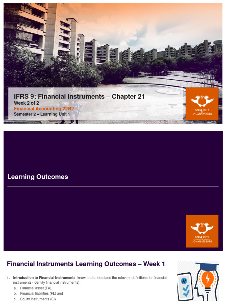 IFRS9 and IAS32 Financial Instruments Week 2 Final PDF | PDF
