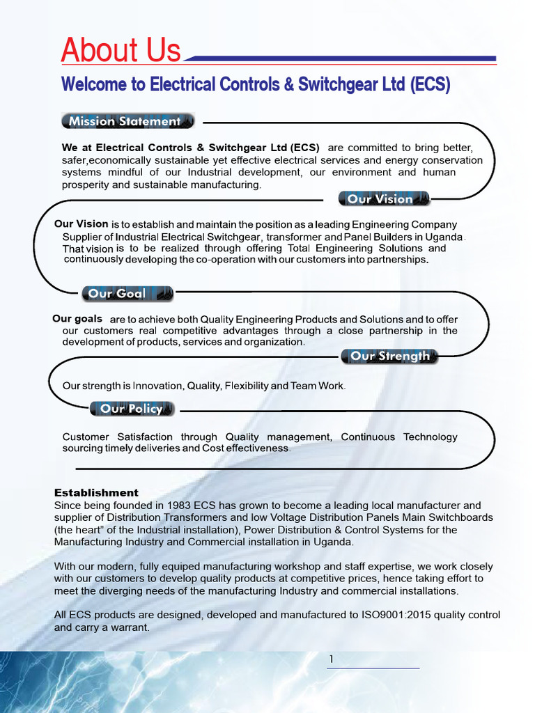 ECS Company Profile | PDF | Transformer | Capacitor