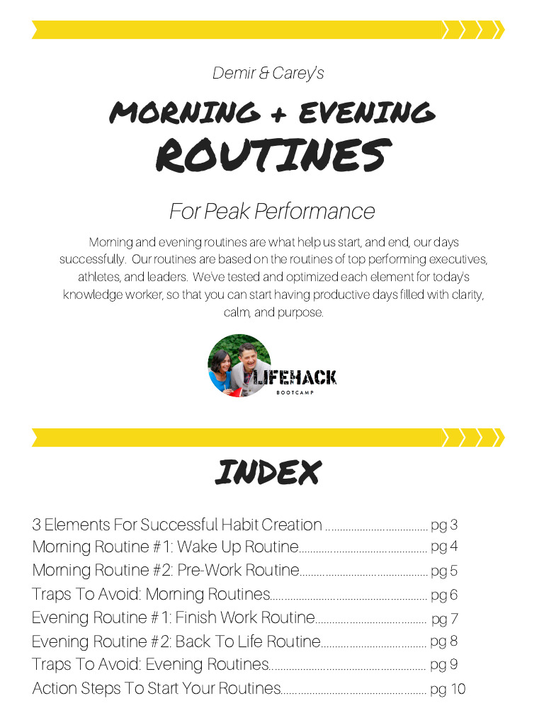 Optimized Morning & Evening Routines | PDF | Habits