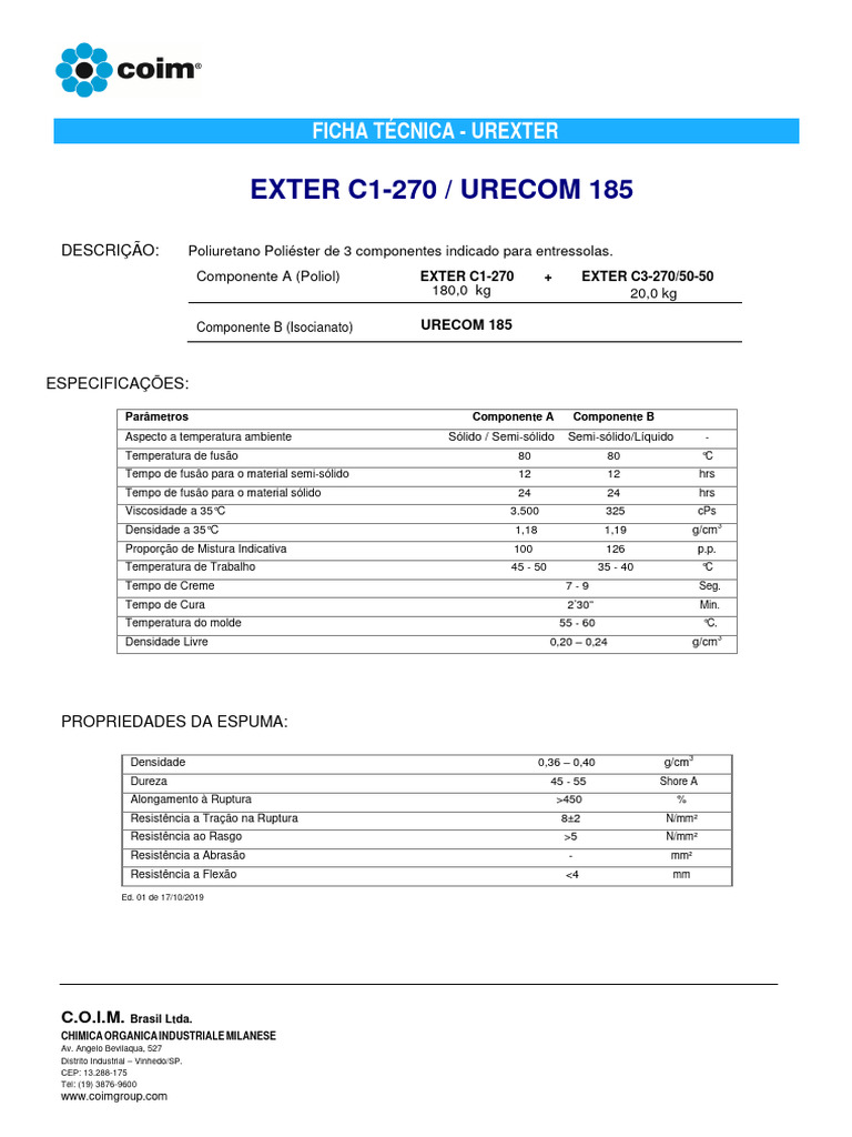 ExterC1-270-U185-Exter C3-270-50-50 | PDF | Processos industriais | Química Física