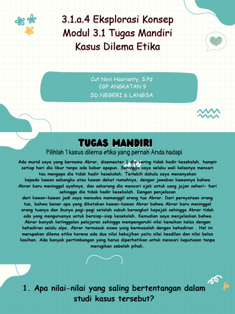 Eksplorasi Konsep Dilema Etika Cut Novi Hasrianty, S.PD | PDF