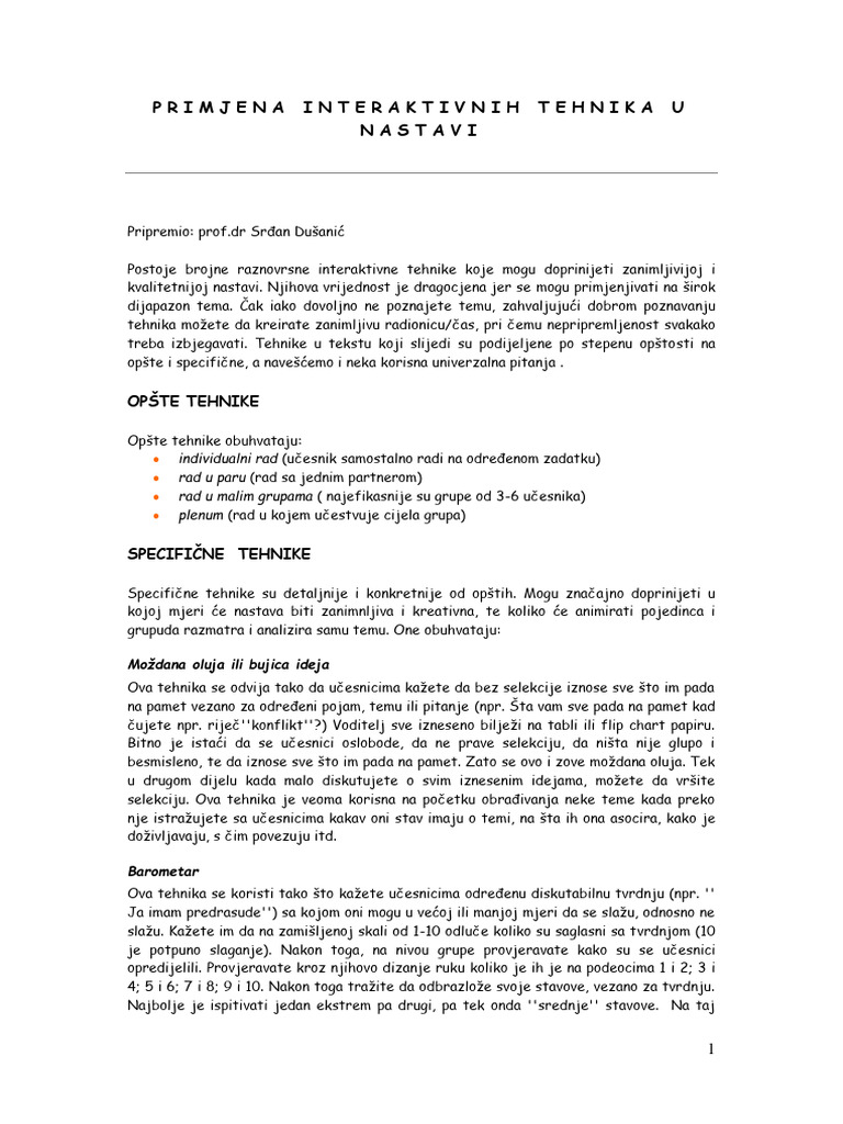 Interaktivne Tehnike | PDF