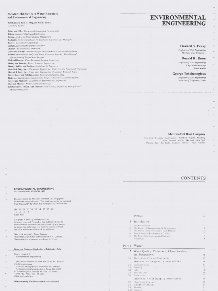 Environmental Engineering by Peavyrowe Pdfdrive | PDF | Sewage ...