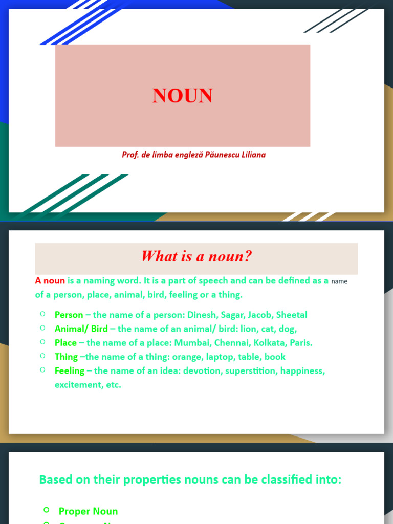 NOUN - PPT | PDF | Noun | Plural